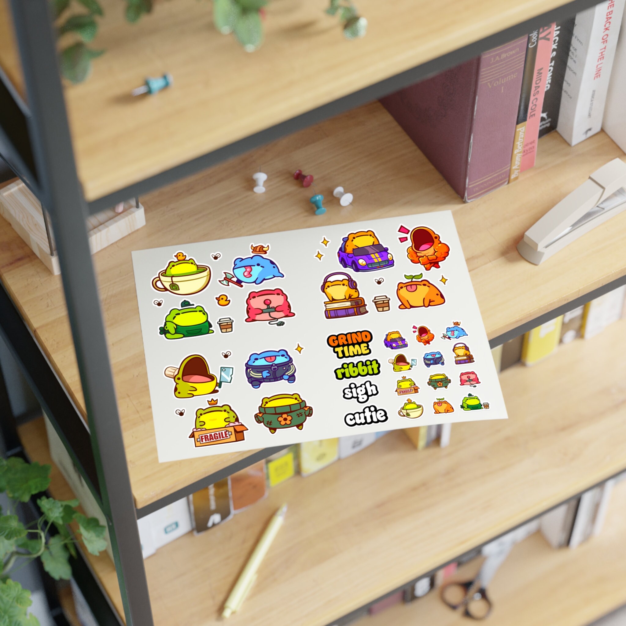Frog Sticker Sheet | Funny Frog Stickers, Bullet Journal, Stickers ...