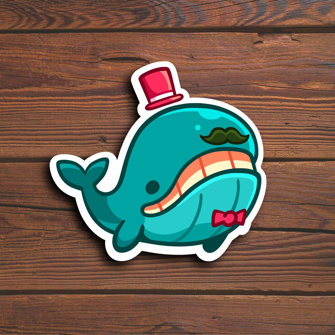 Fancy Whale Sticker: Funny Laptop & Planner Decal - Etsy