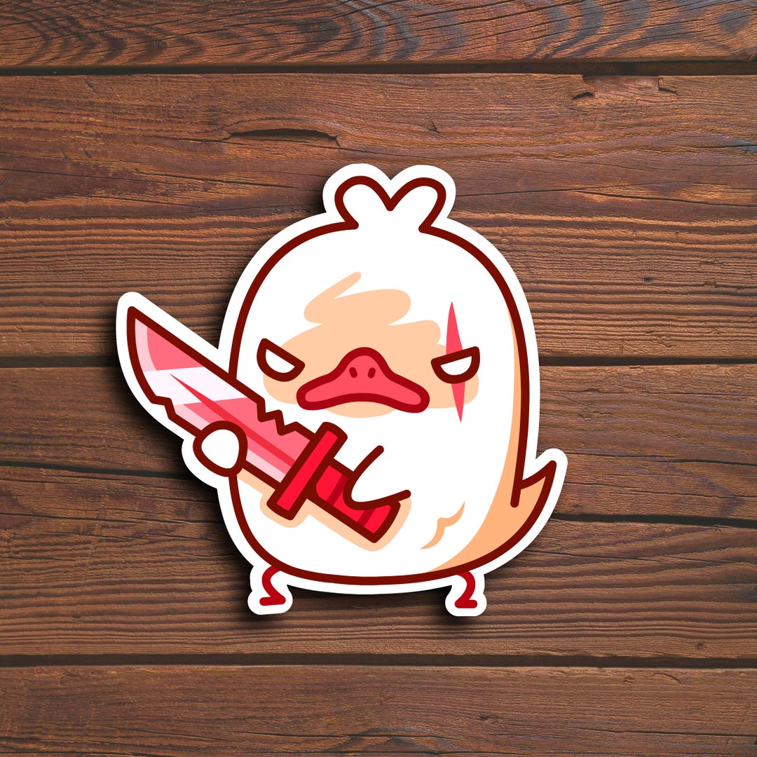 Knife Duck Sticker | Funny Duck Sticker, Laptop Sticker, Cute Sticker ...