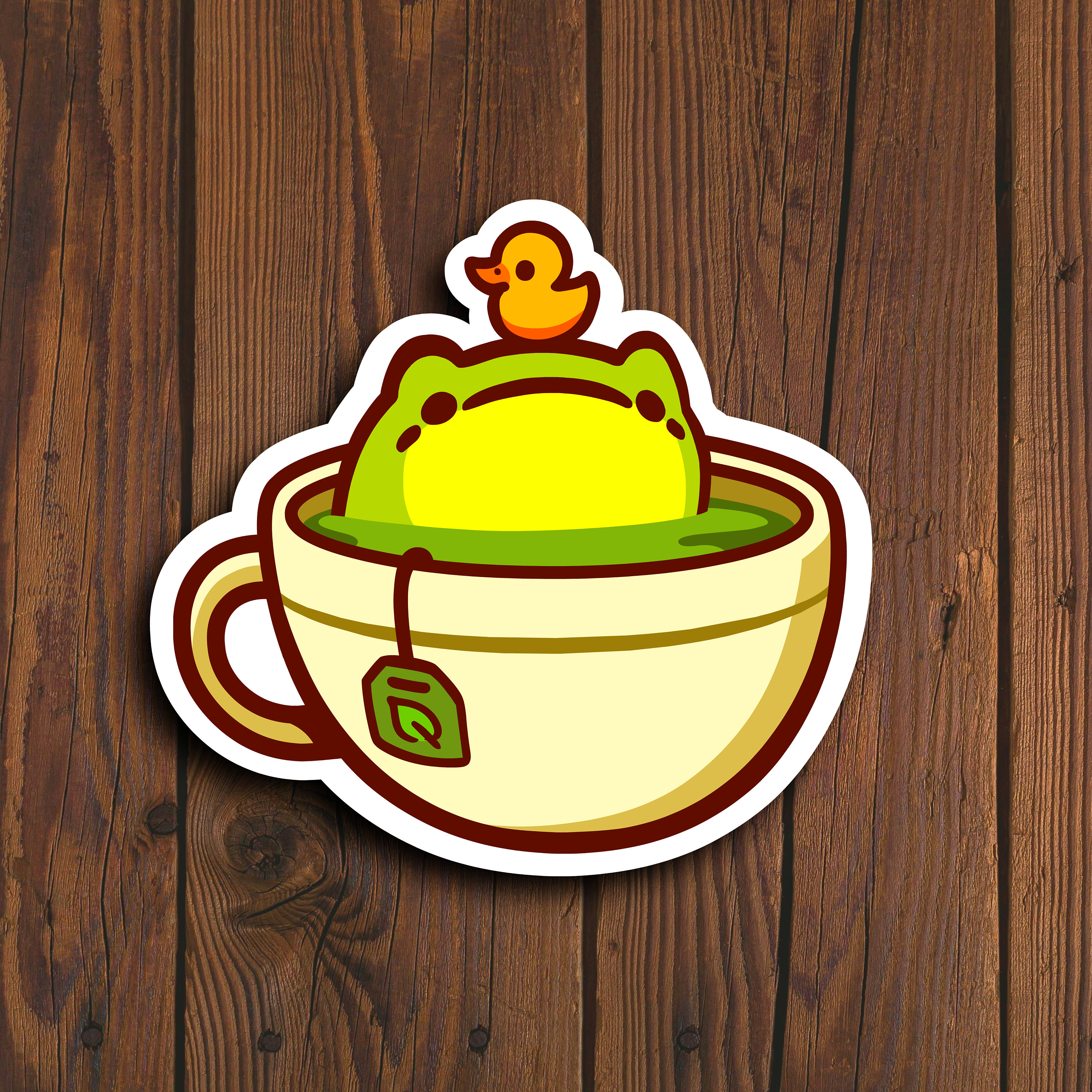 Tea Frog Sticker Funny Frog Sticker, Frog Sticker, Cute Sticker - Etsy