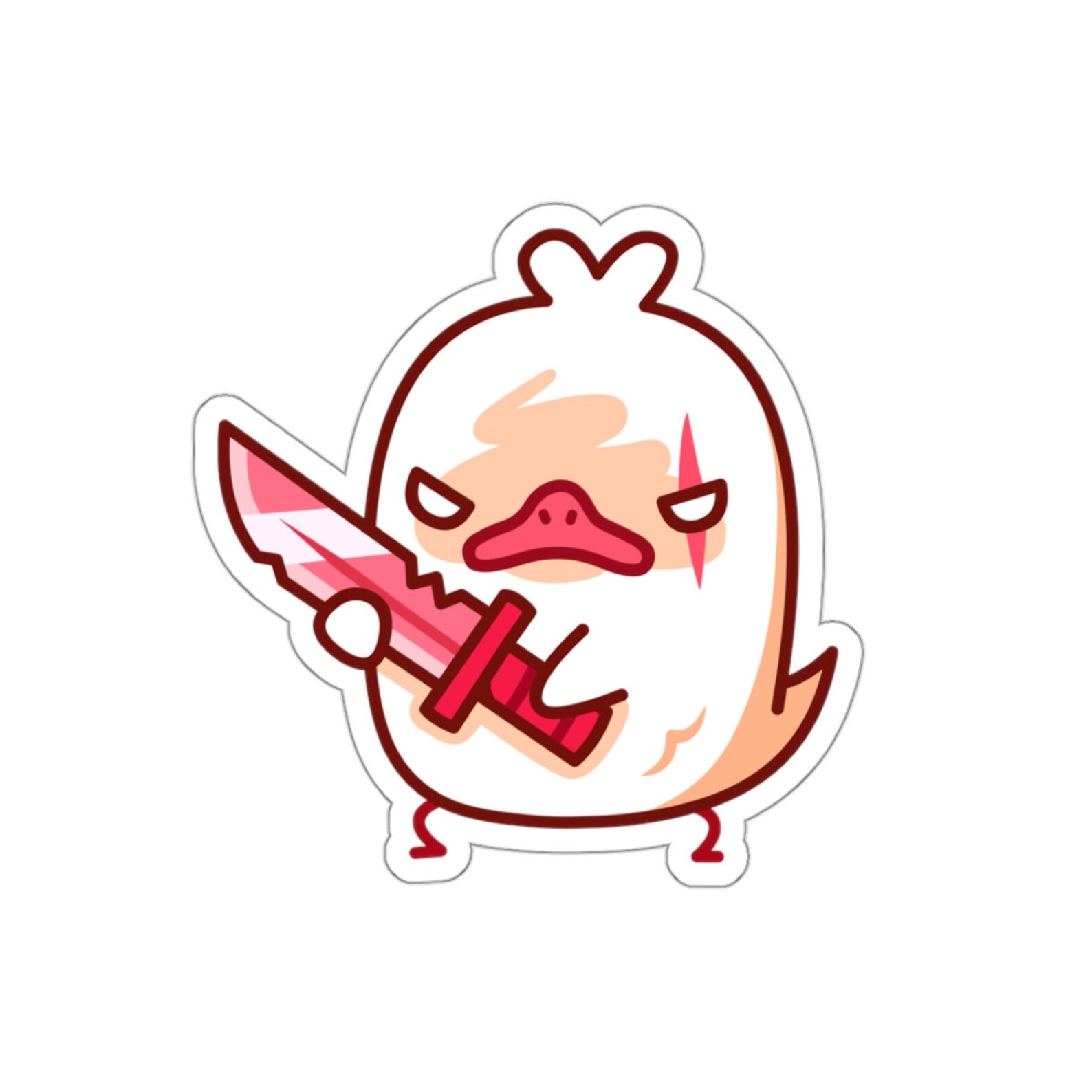 Knife Duck Sticker Funny Duck Sticker, Laptop Sticker, Cute Sticker - Etsy