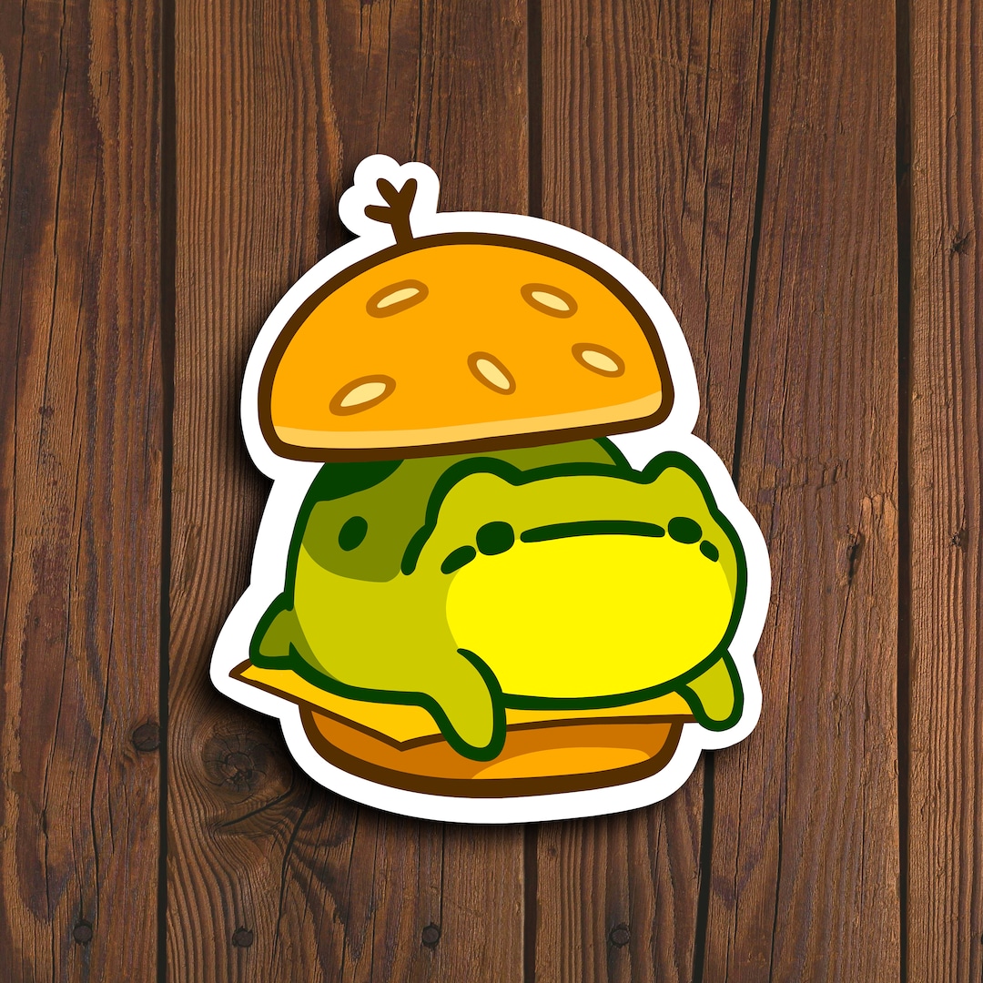 Burger Frog Sticker: Funny Vinyl Decal - Etsy