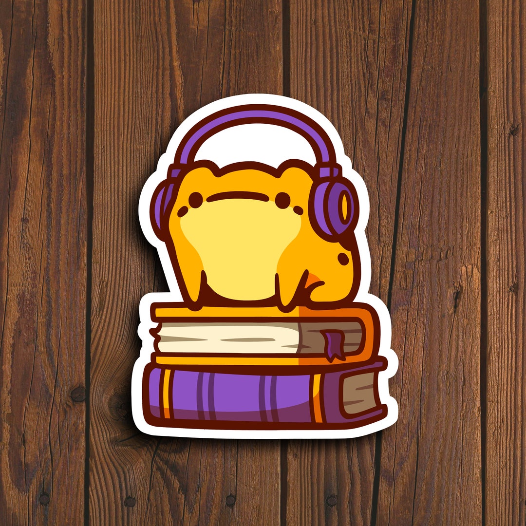 Book Frog Sticker | Funny Frog Sticker, Frog Sticker, Cute Sticker - Etsy