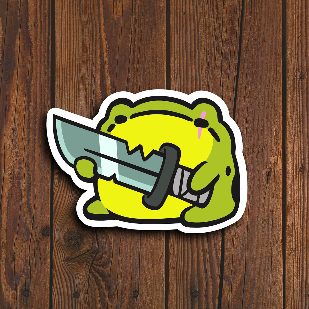 Knife Frog Sticker | Funny Frog Sticker, Frog Sticker, Cute Sticker - Etsy