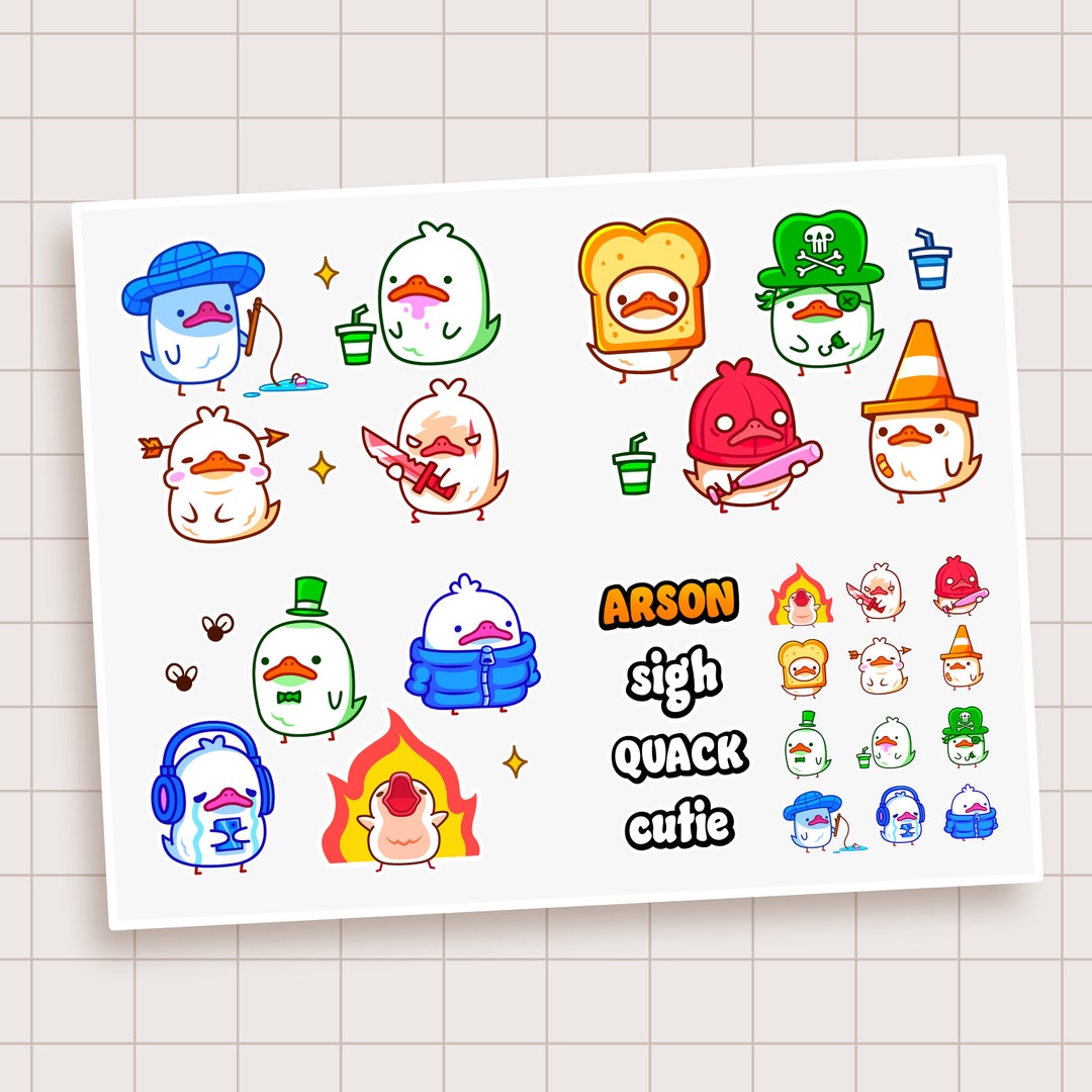 Duck Sticker Sheet | Funny Duck Stickers, Bullet Journal, Stickers ...