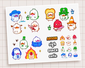 Arson Duck Sticker | Funny Duck Sticker, Laptop Sticker, Cute Sticker ...