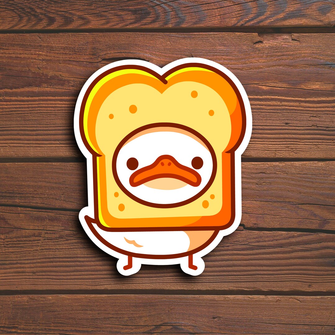 Bread Duck Sticker | Funny Duck Sticker, Laptop Sticker, Cute Sticker ...