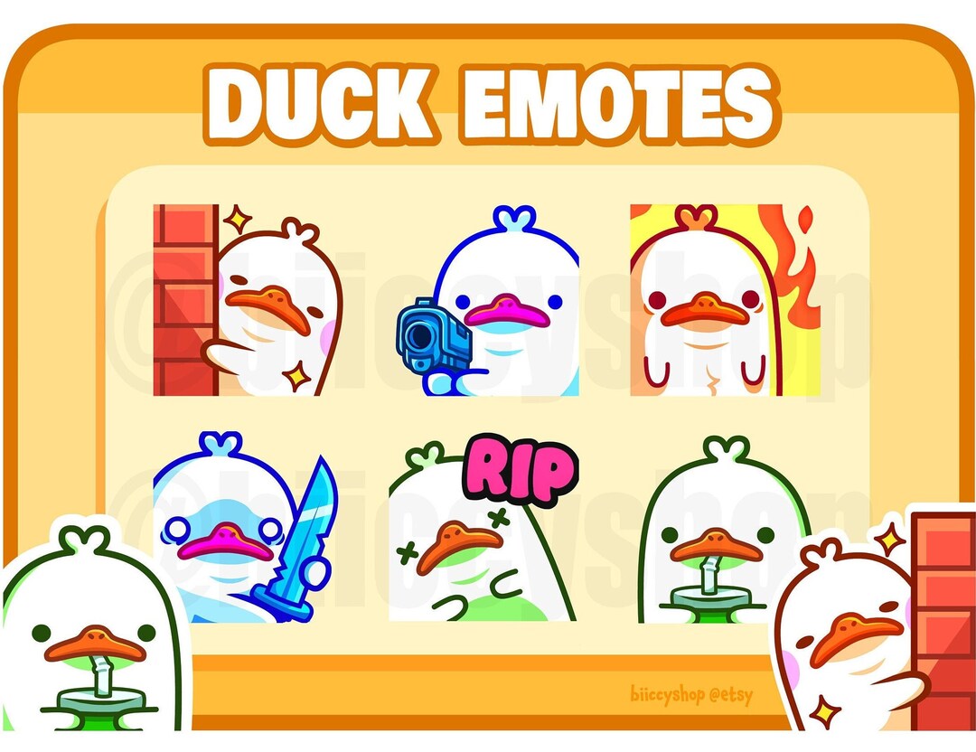 Duck Emotes: Colorful Twitch, Discord, Youtube Emoticons (digital ...