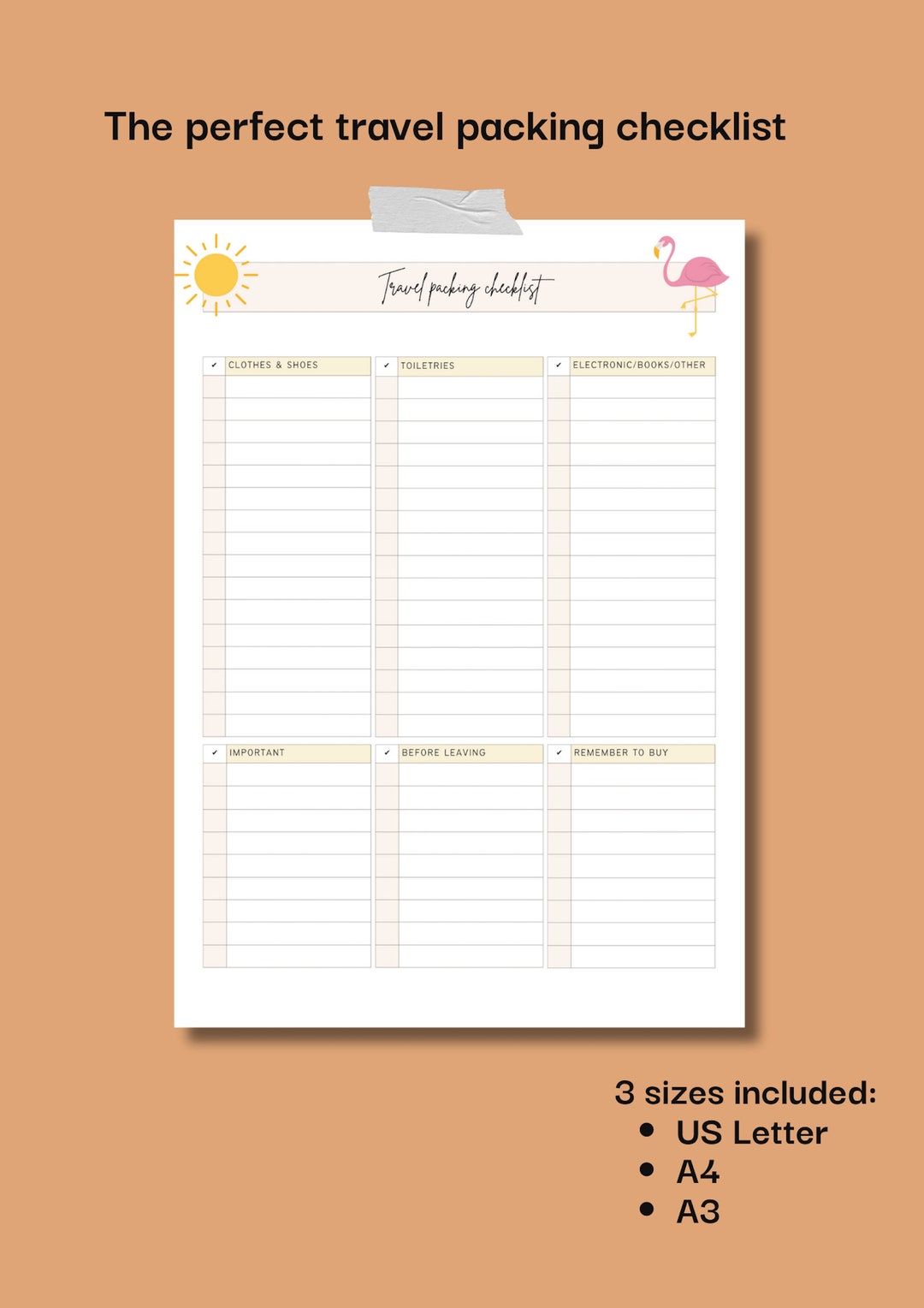 Travel Packing Checklist, Holiday, Vacation, Summer, Roadtrip, Camping ...