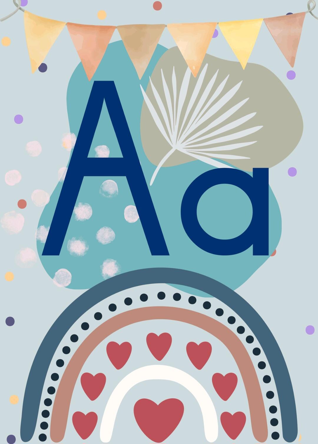Boho Rainbow Boho Leaves Classroom Wall Alphabet Posters - Etsy