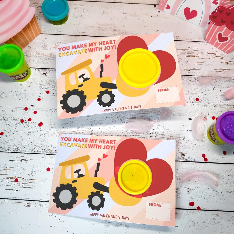 Printable Play-doh Truck Valentine's Holder, Non-candy Classroom Gift ...