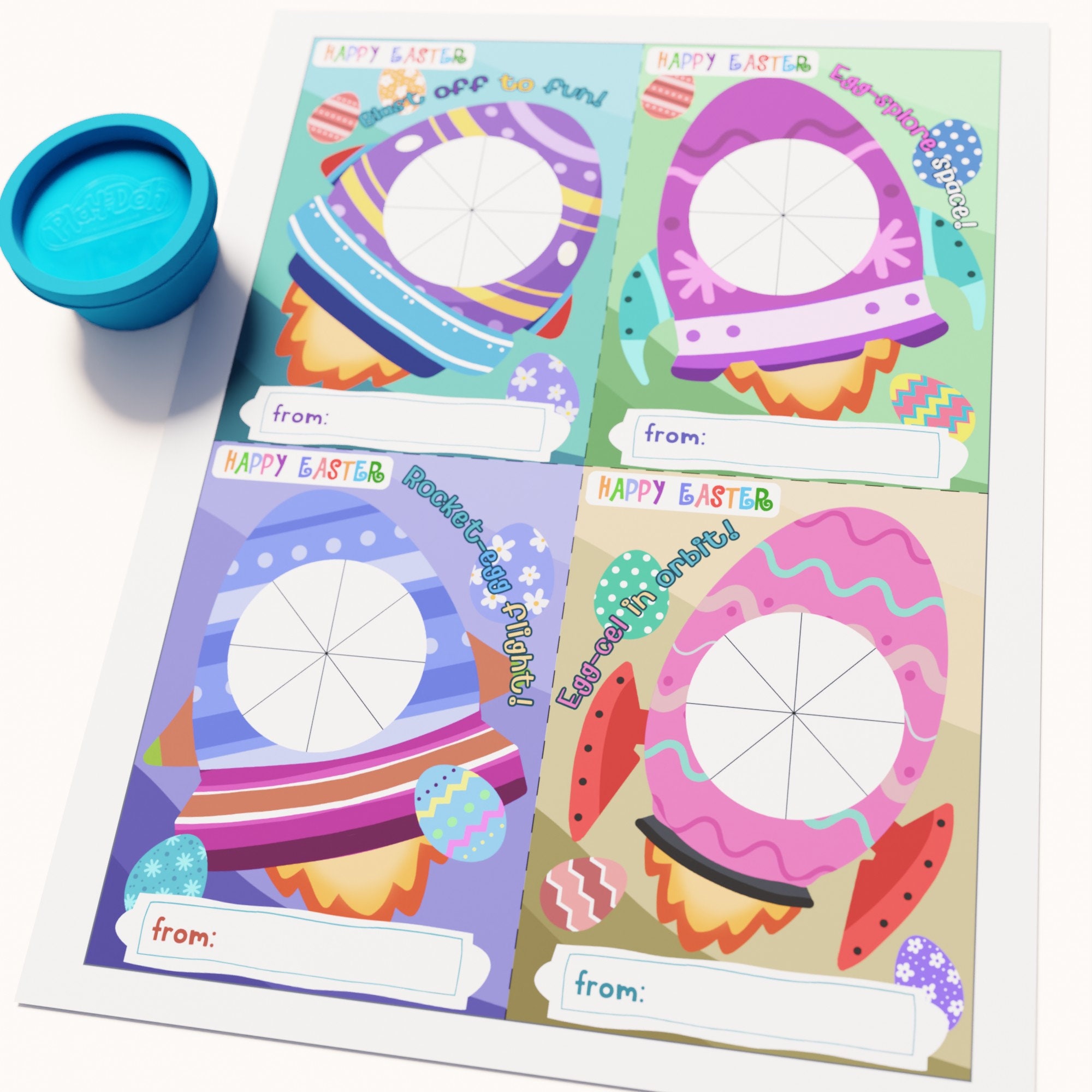 Play-doh and Cute Easter Themed Cards Unique Easter Fun for Creative ...