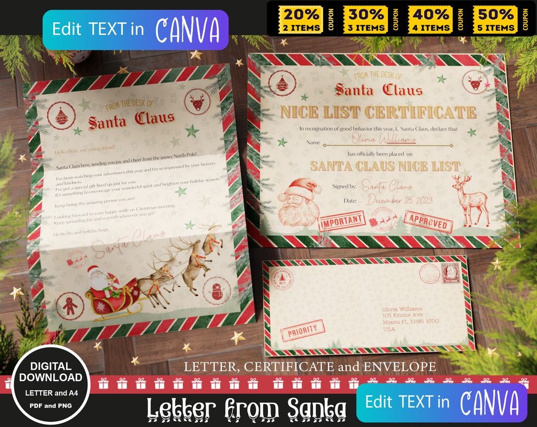 Editable Santa Letter and Certificate Templates Santas Special Delivery ...
