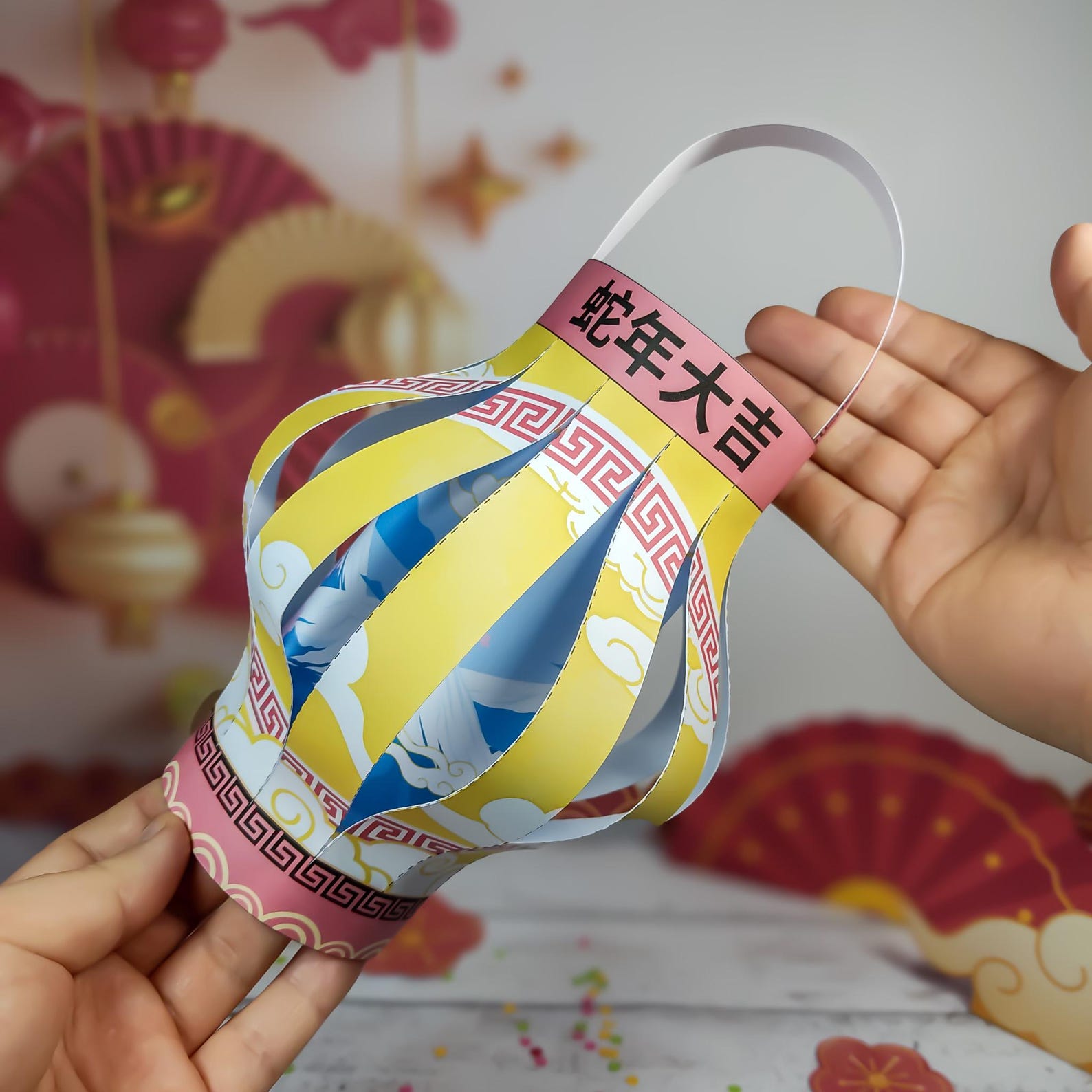 Printable Chinese New Year Paper Lantern Craft Kit, DIY Lantern for ...