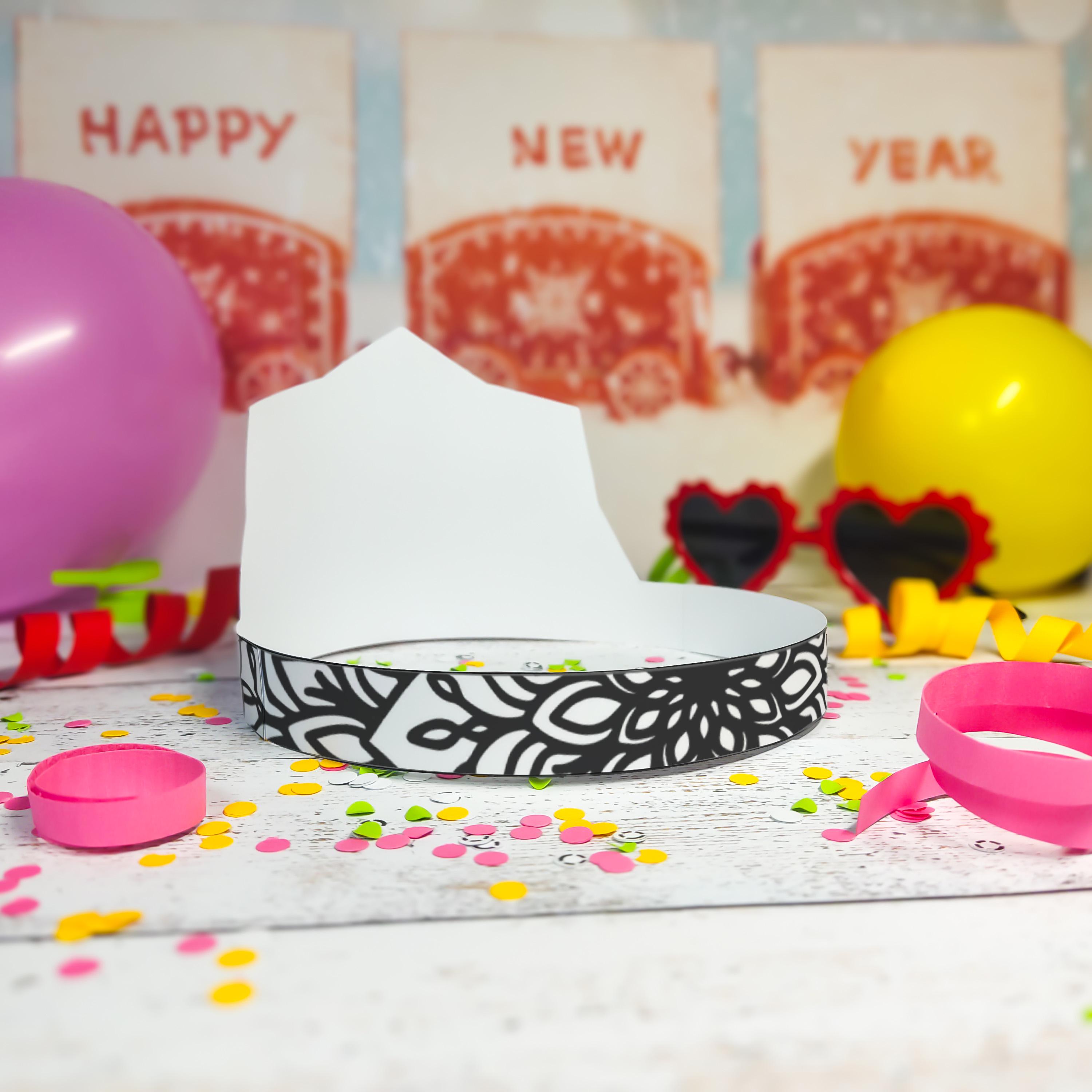 Coloring DIY Kids New Year's Eve Party Hat Printable Craft for ...