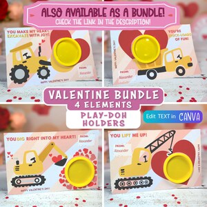 Editable Play-doh Truck Valentine's Holder, Non-candy Classroom Gift ...