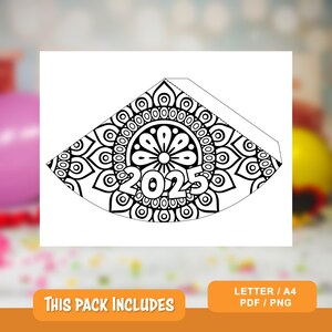 Coloring DIY Kids New Year's Eve Party Hat Printable Craft for ...