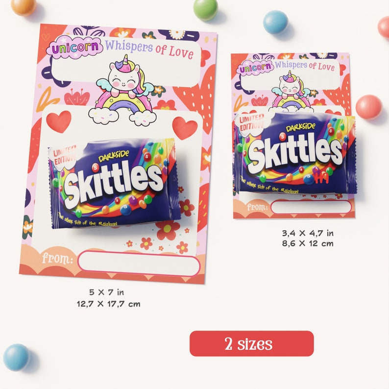 Sweet Rainbow Wishes Printable Skittles-themed Valentine's Cards, Share ...
