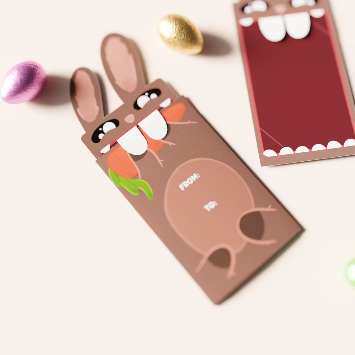 Easter Bunny Gift Card Holder Printable Foldable Card With Sweet Easter ...