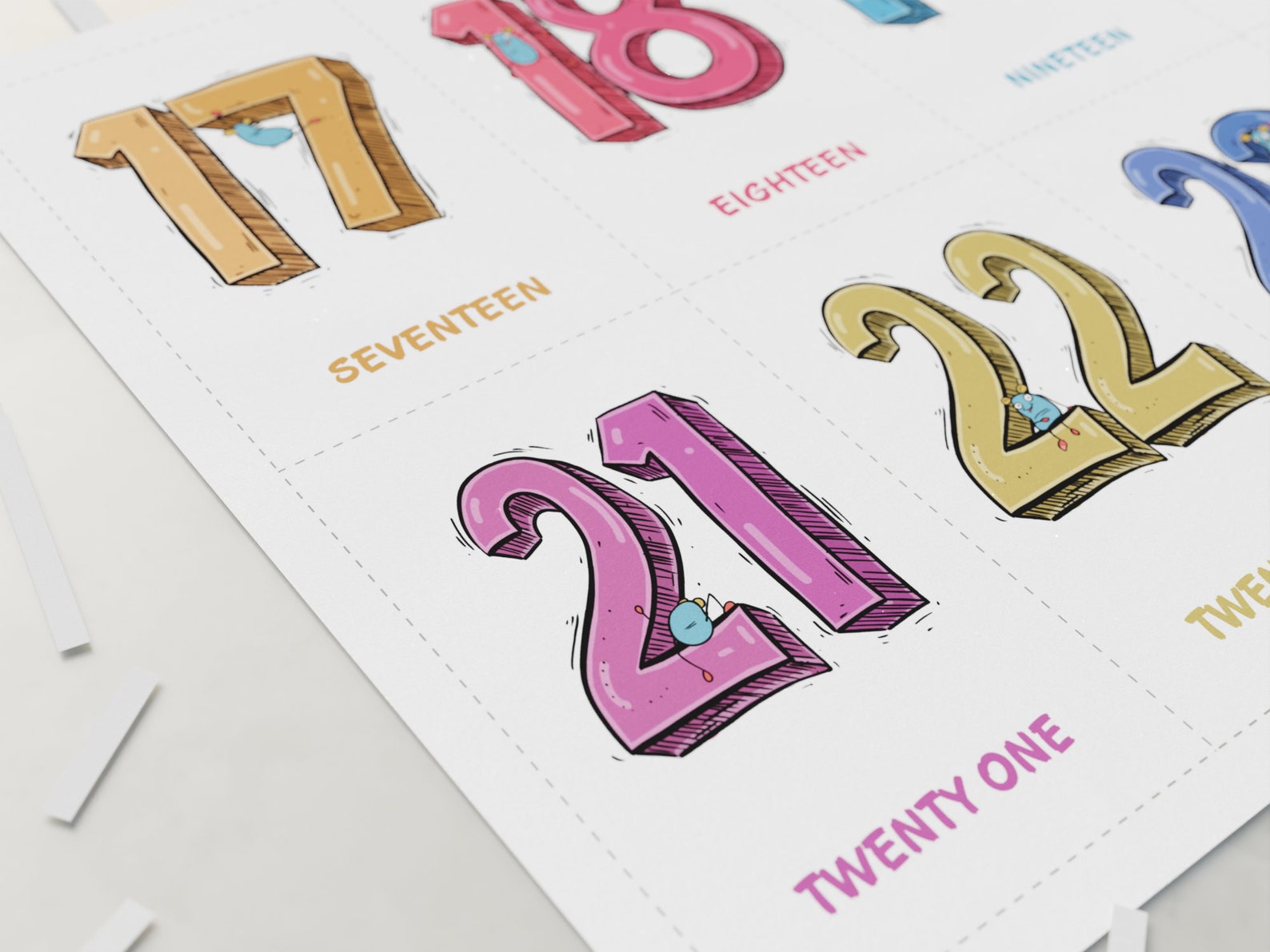 Printable Preschool Flashcards Numbers 1-30 Vibrant Colors Numerals - Etsy