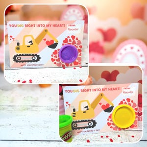 Editable Play-doh Truck Valentine's Holder, Non-candy Classroom Gift ...