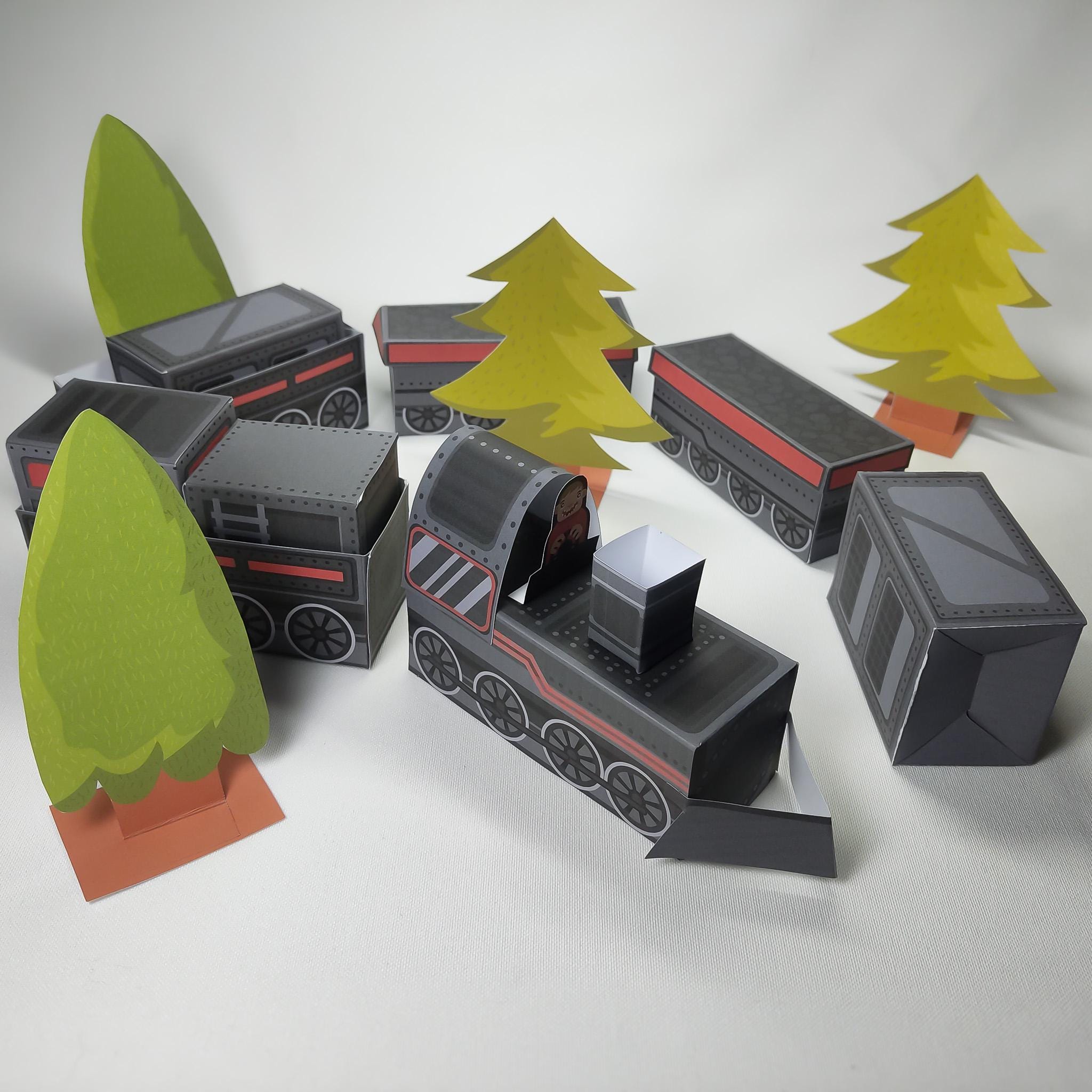 Printable Set Train - DIY Locomotive and Wagons - Train Printable ...