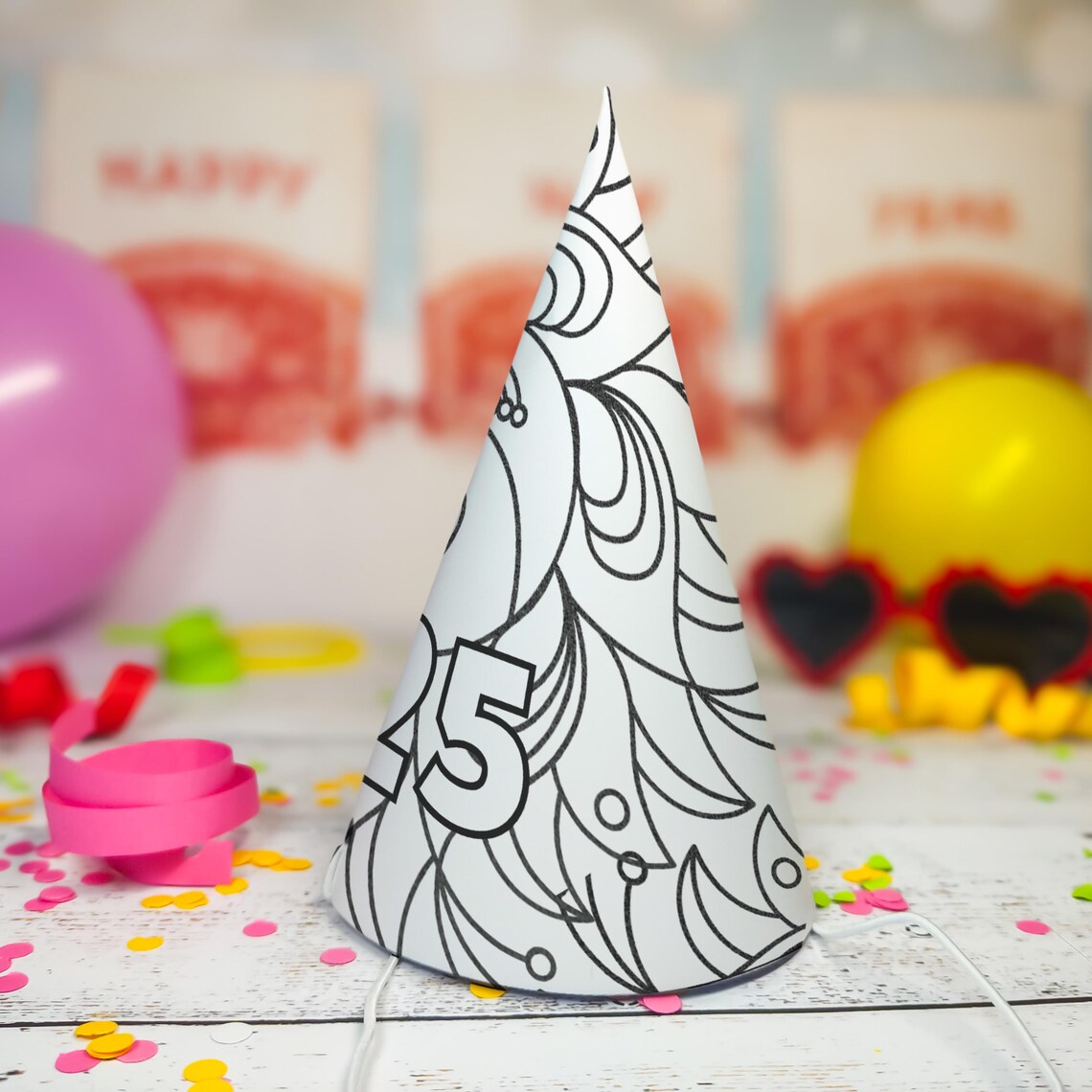 Coloring DIY Kids New Year's Eve Party Hat Printable Craft for ...