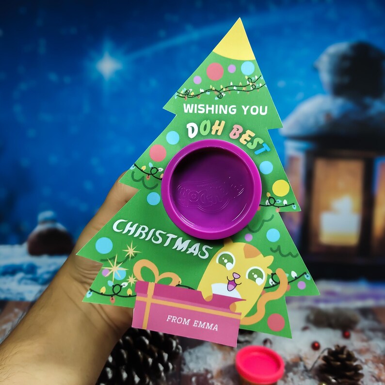 Christmas Play-doh Holder, Cute Christmas Tree, Printable Non-candy ...