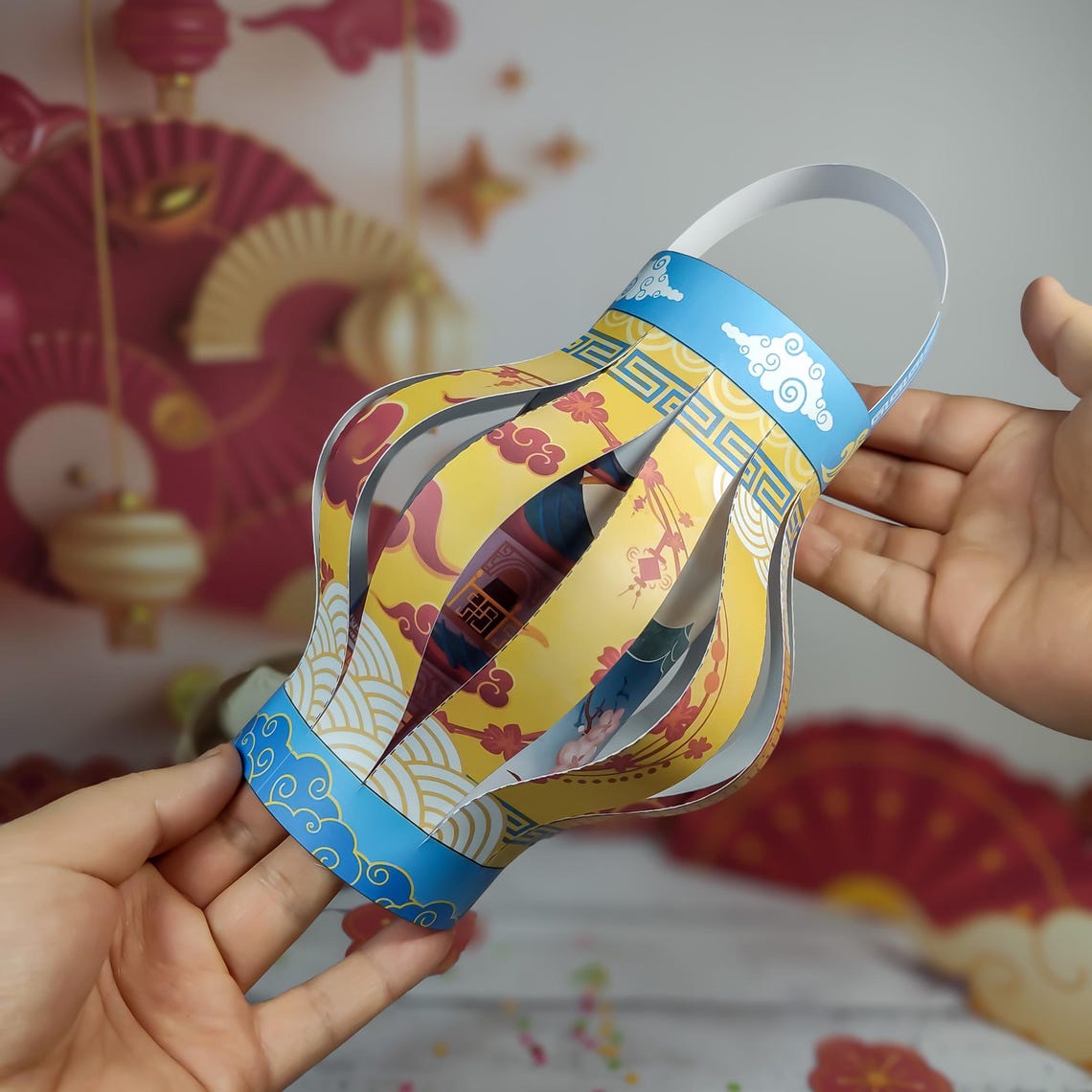 Printable Chinese New Year Paper Lantern Craft Kit, DIY Lantern for ...
