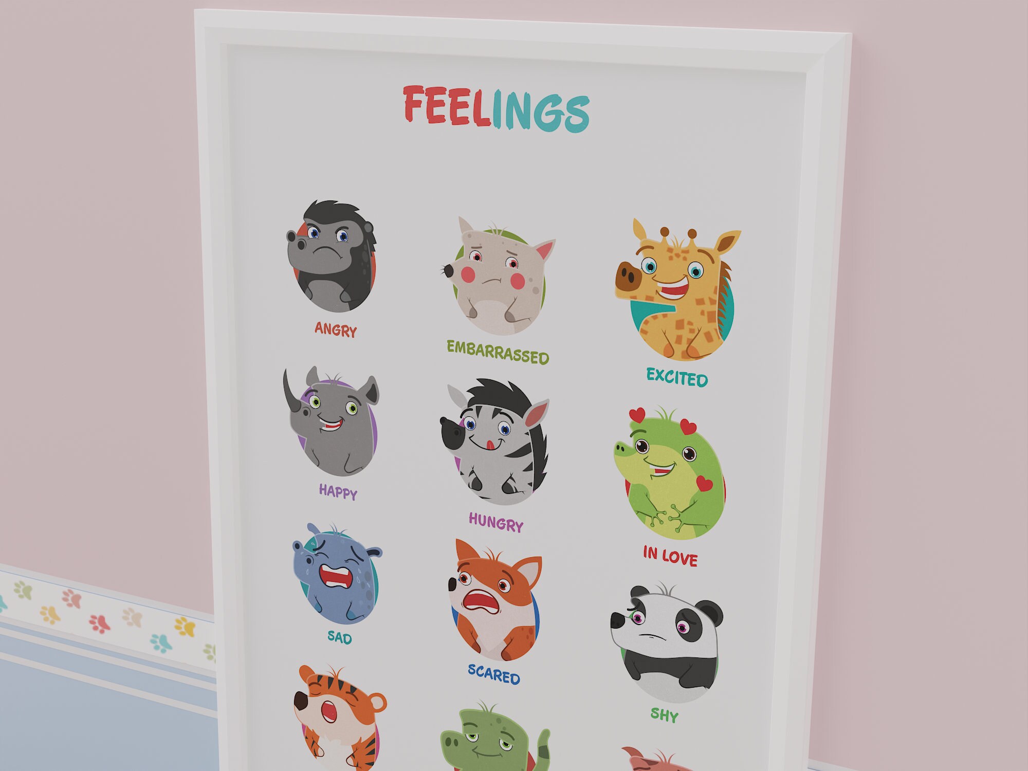 Animal Emotion Explorer Kids' Emotional Learning Art Nursery Printable ...