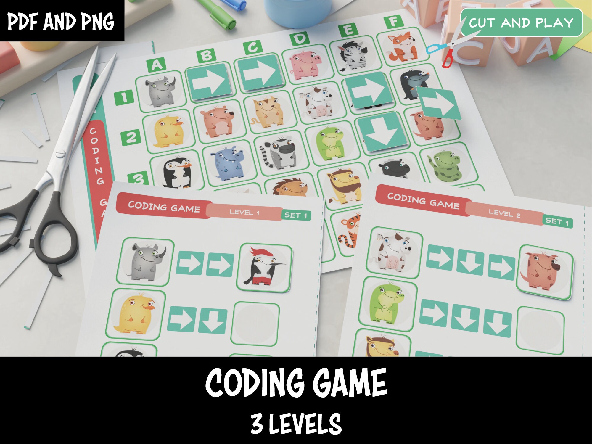 Coding Game, Kids Learning, Fun Puzzles, Animal Board Game, Logic ...