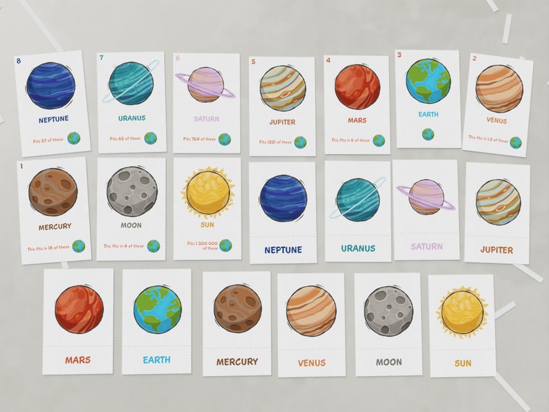 Solar System Flashcards, Printable Montessori Materials, Homeschool ...
