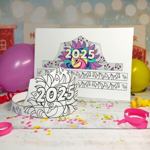Coloring DIY Kids New Year's Eve Party Hat Printable Craft for ...