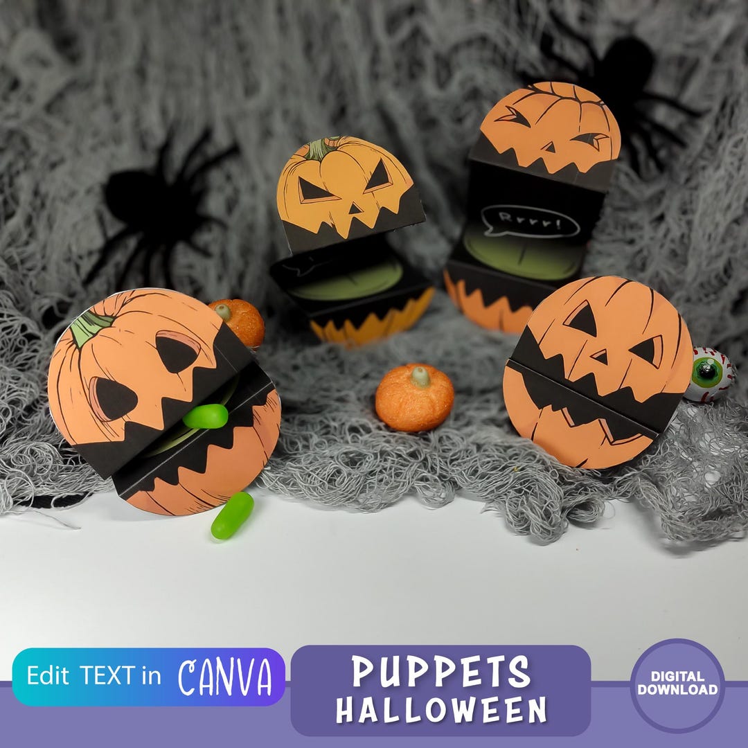 Editable Halloween Puppets, Halloween Finger Hand Puppet, Halloween ...