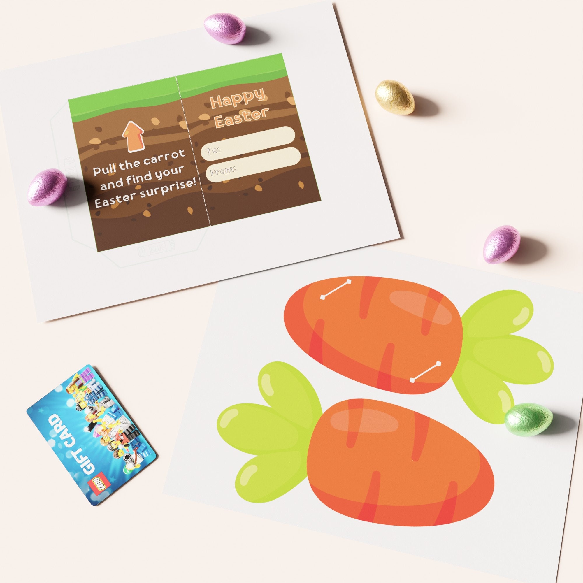 Easter Bunny Gift Card Holder Printable Foldable Card With Sweet Easter ...