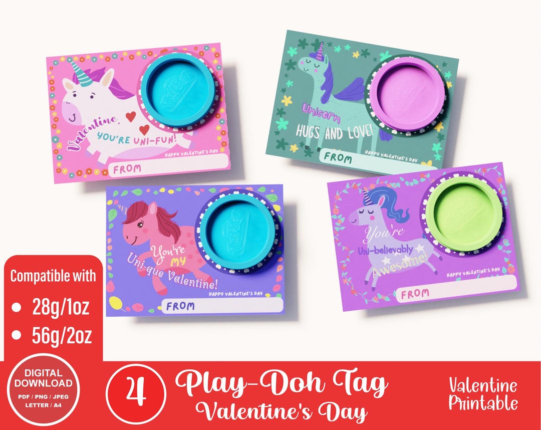 Fun Dough Valentines: Play-doh Gift Cards for Girls, Exciting Play-doh ...