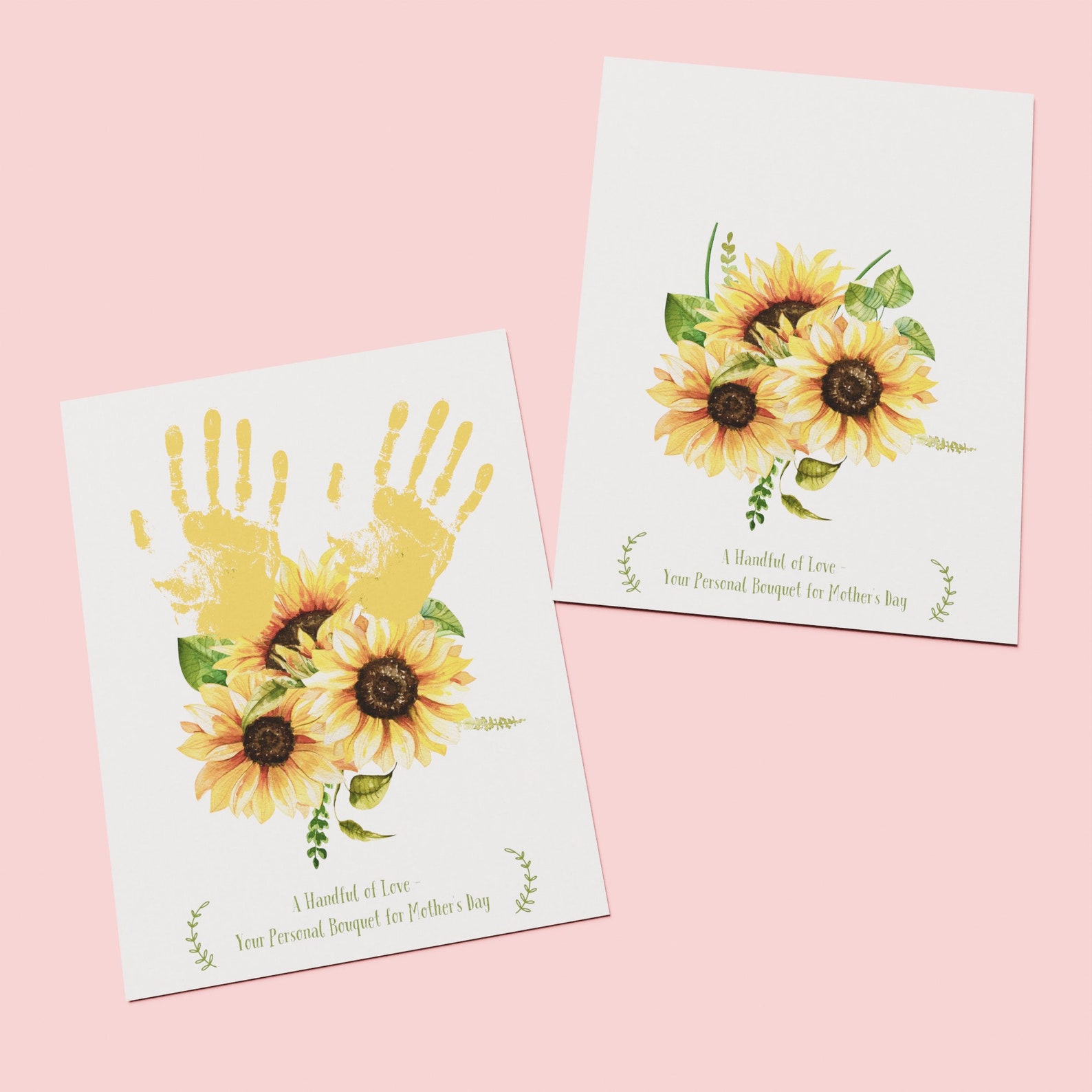Mother's Day Handprint Art Print Floral Bouquet Keepsake for Mom ...