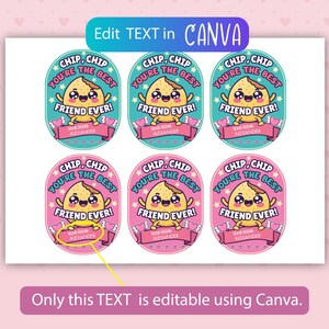 Printable Valentine Chip Snack Labels for Kids, Editable Pringles Tags ...