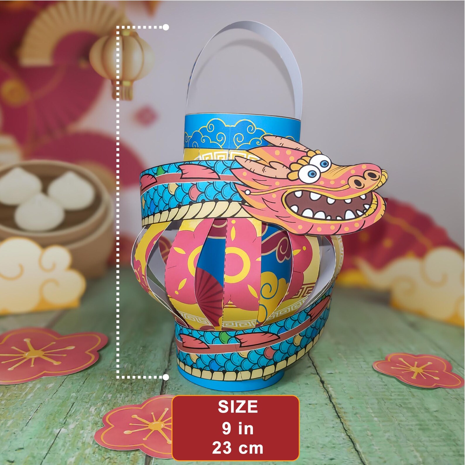 Printable Chinese New Year Paper Lantern Craft Kit, DIY Lantern for ...