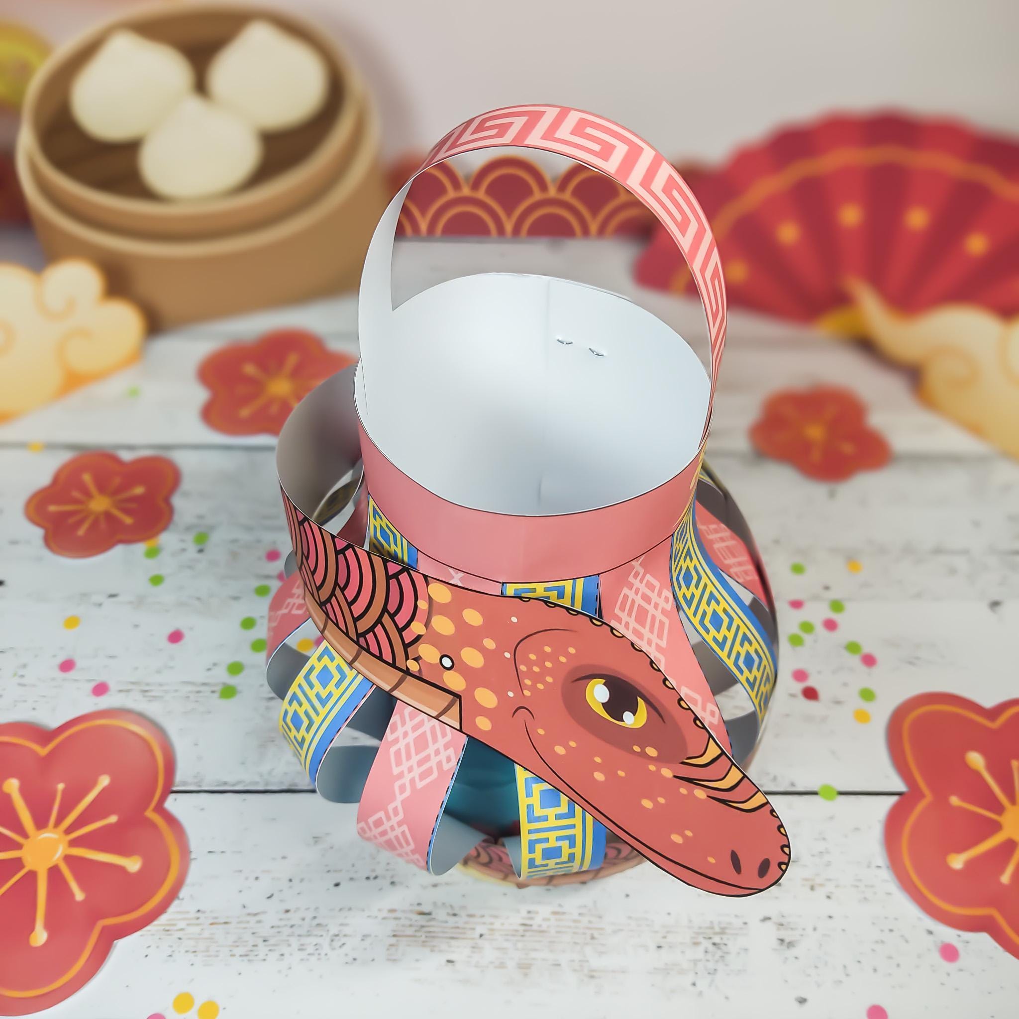 Printable Chinese New Year Paper Lantern Craft Kit, DIY Lantern for ...