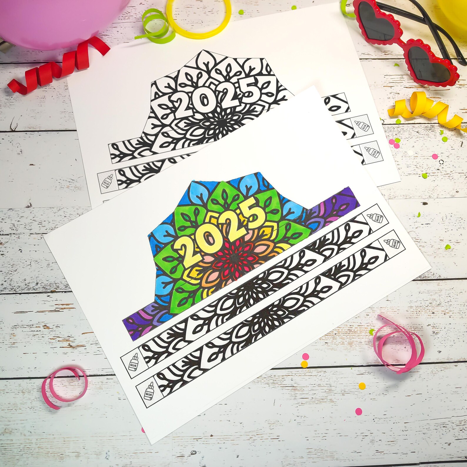 Coloring DIY Kids New Year's Eve Party Hat Printable Craft for ...