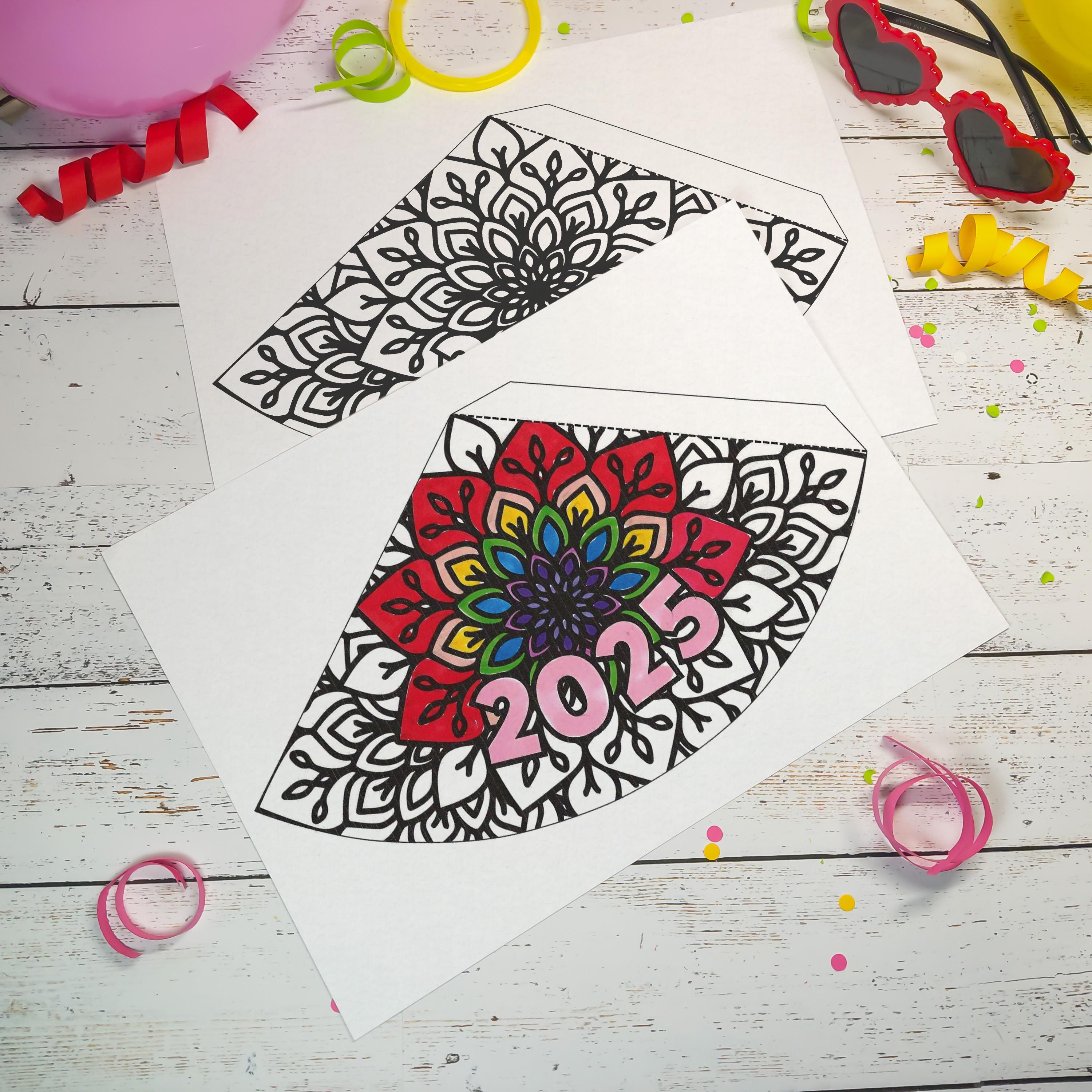 Coloring DIY Kids New Year's Eve Party Hat Printable Craft for ...