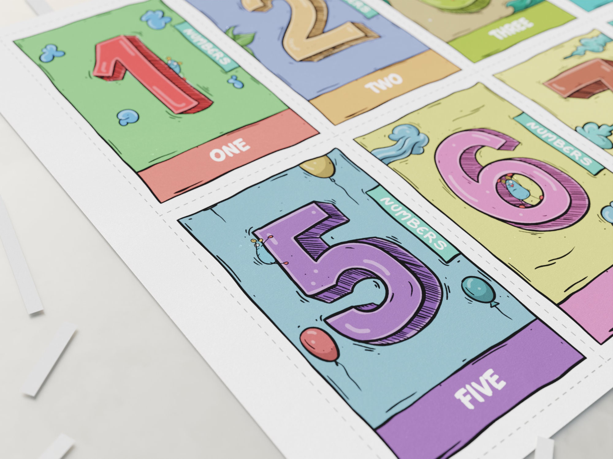 Printable Preschool Flashcards Numbers 1-30 Vibrant Colors - Etsy