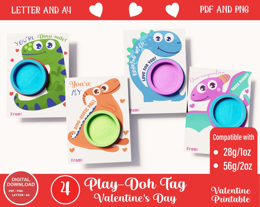Fun Dough Valentines: Play-doh Gift Cards for Boys, Exciting Play-doh ...