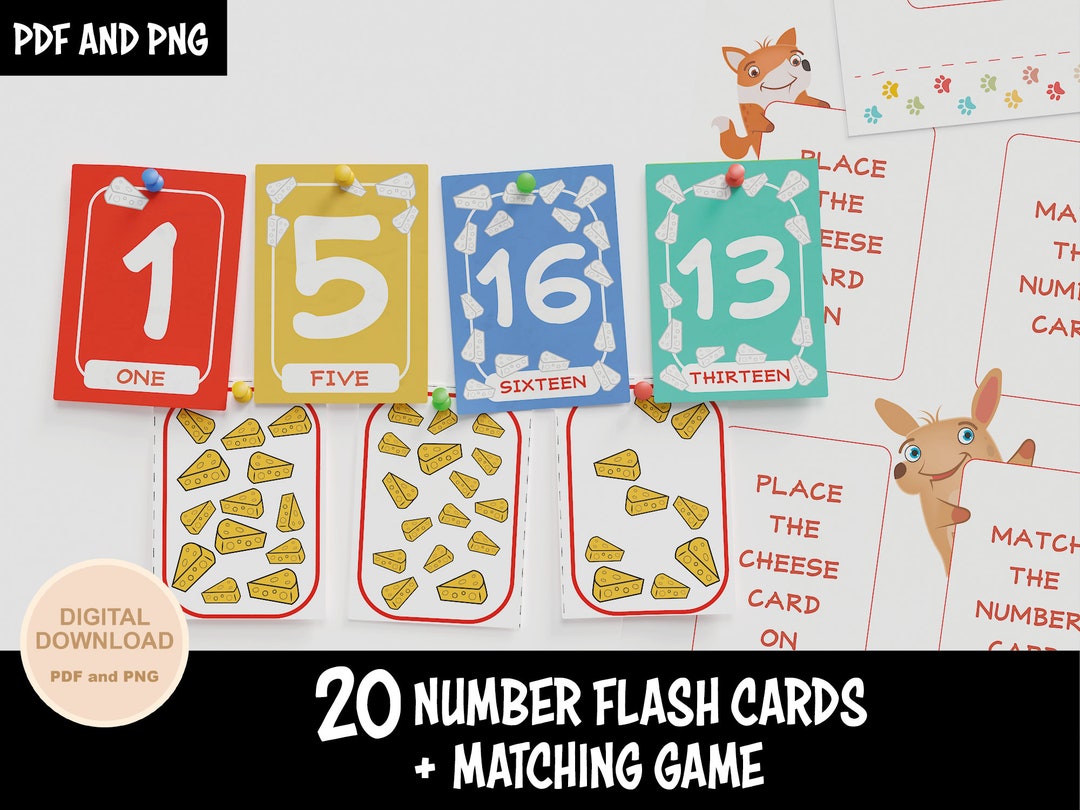 Buy Number Flashcards Printable Numbers 1-20 Mix and Match Math Online ...
