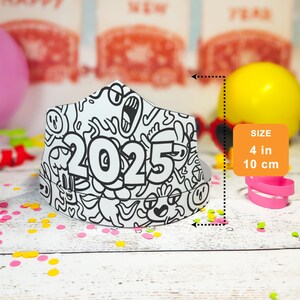 Coloring DIY Kids New Year's Eve Party Hat Printable Craft for ...