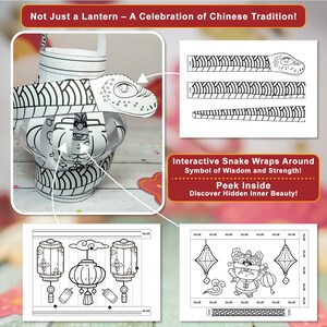 Coloring Chinese New Year Paper Lantern Craft Kit, Printable DIY ...