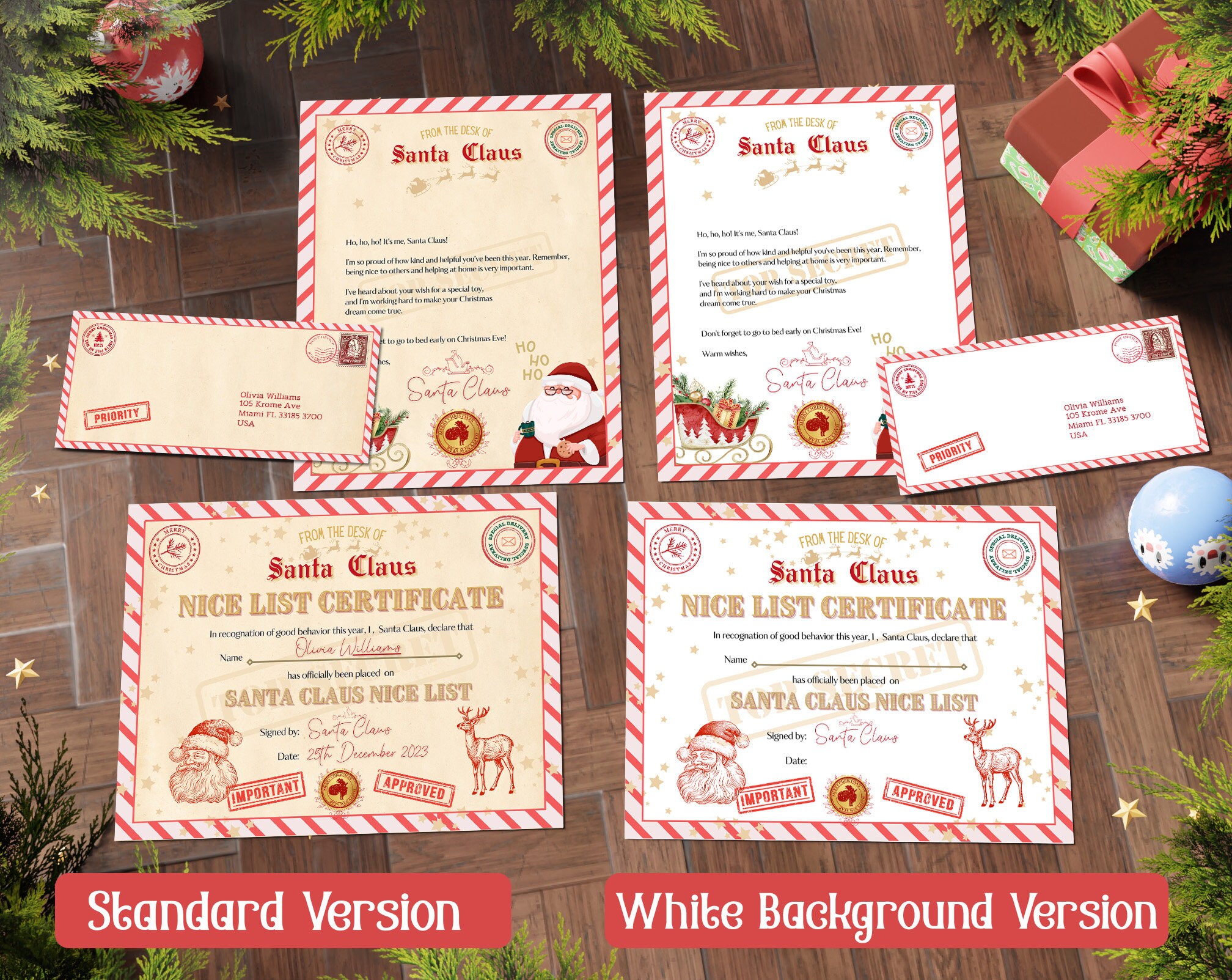 Editable Santa Letter and Certificate Templates Santas Special Delivery ...