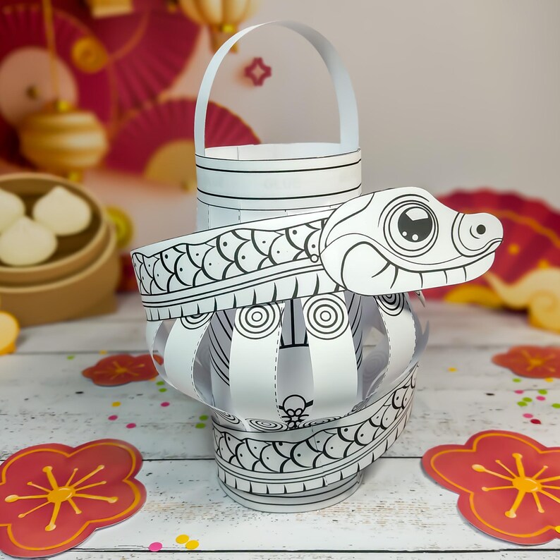 Coloring Chinese New Year Paper Lantern Craft Kit, Printable DIY ...