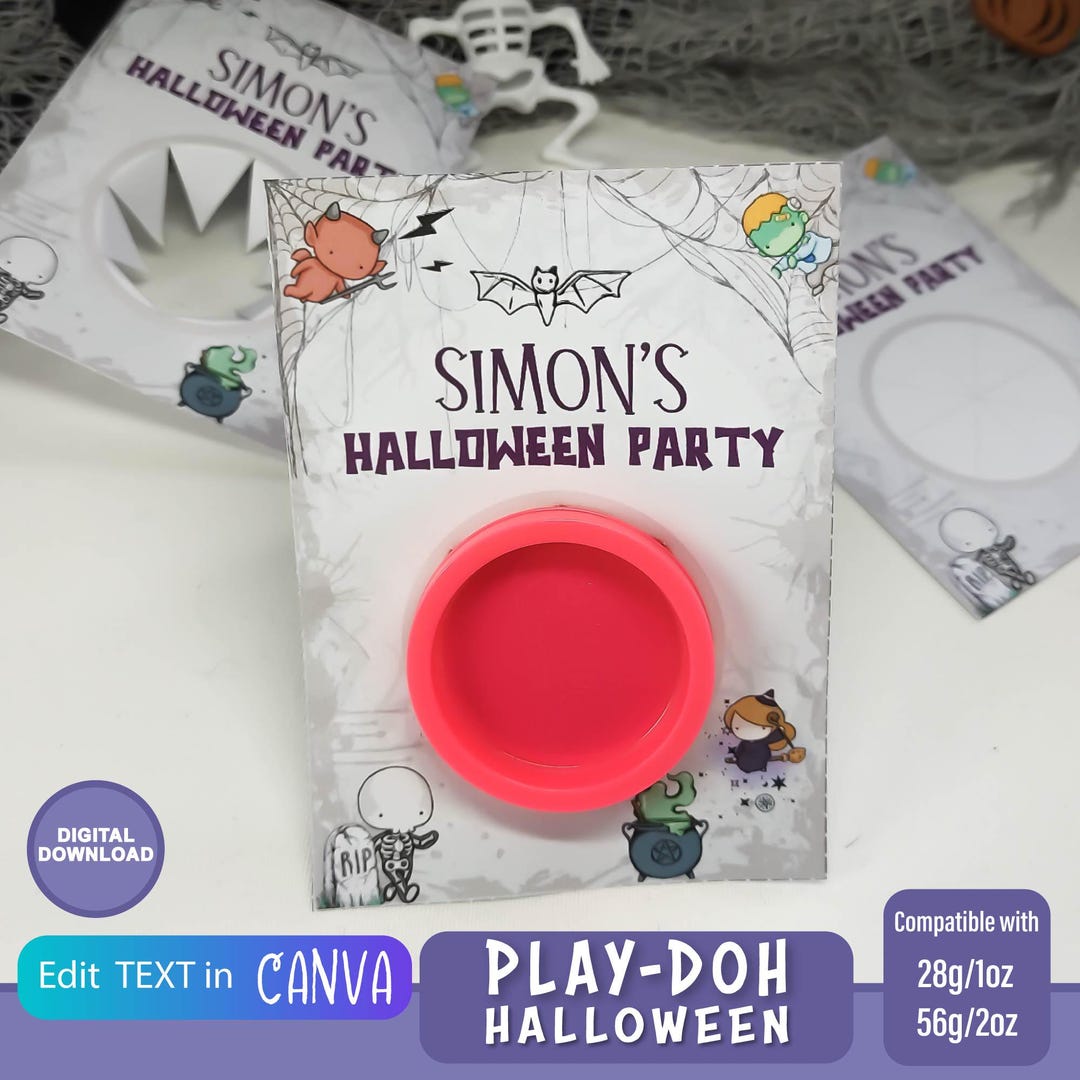 Halloween Play-doh Holder - Non-candy Gift - Editable in Canva ...